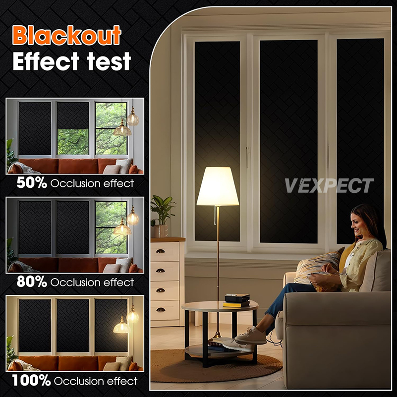 Blackout Window Film Sticker, Tinted Window Film for Home, Sun Blocking ...