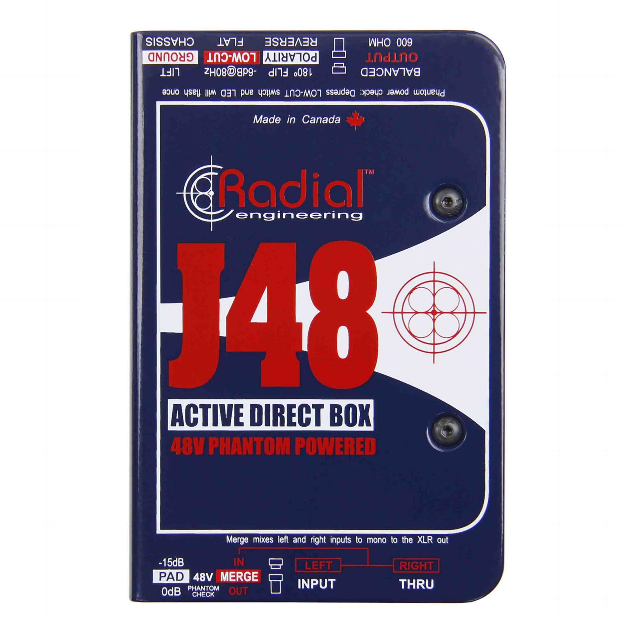 Radial J48 MK2 48V Phantom Power Active Direct Box,J48 Rock Electric ...