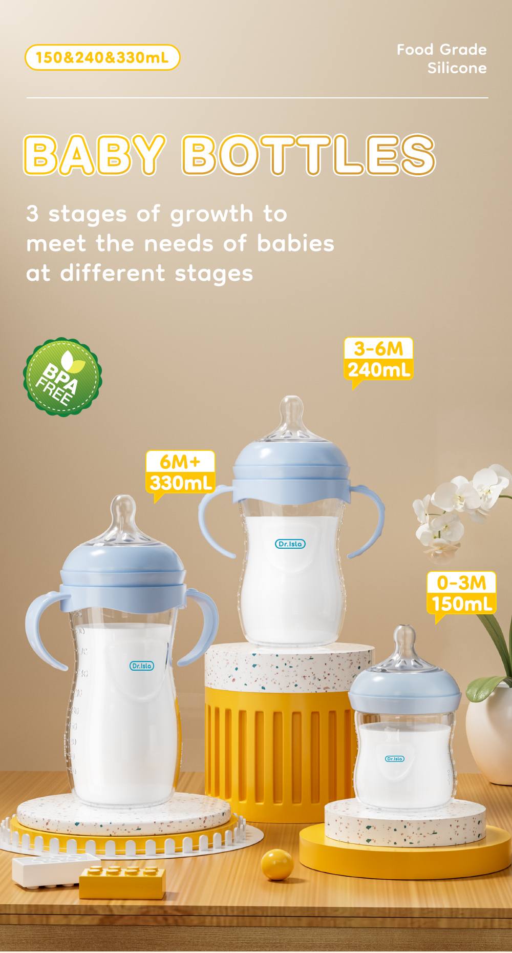 Drisla Baby Bottle Bpa Free Clear Plastic Packaging Pp Materials ...