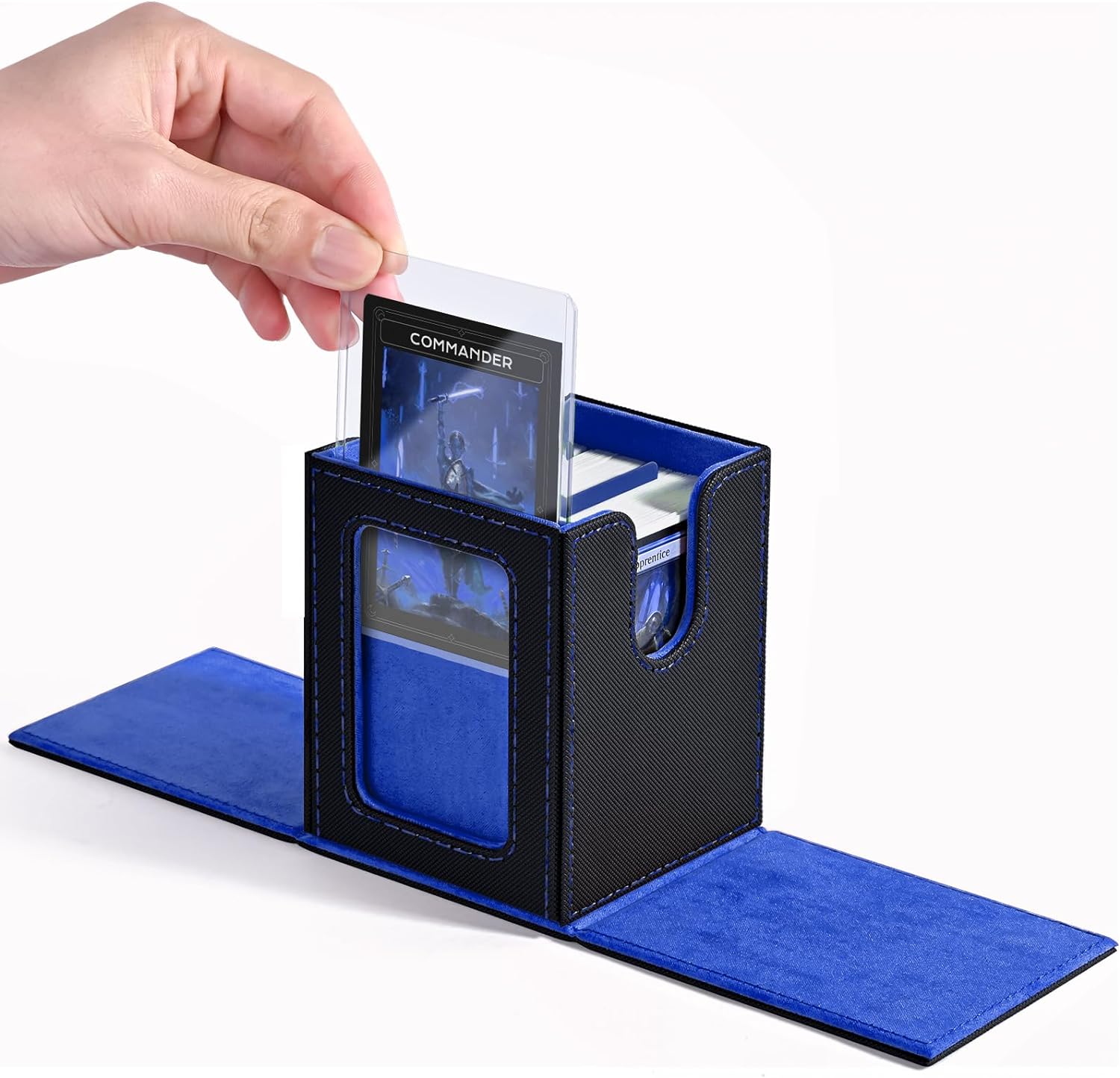 Deck Box with Commander Window storage box Holds 100 Double-Sleeved ...