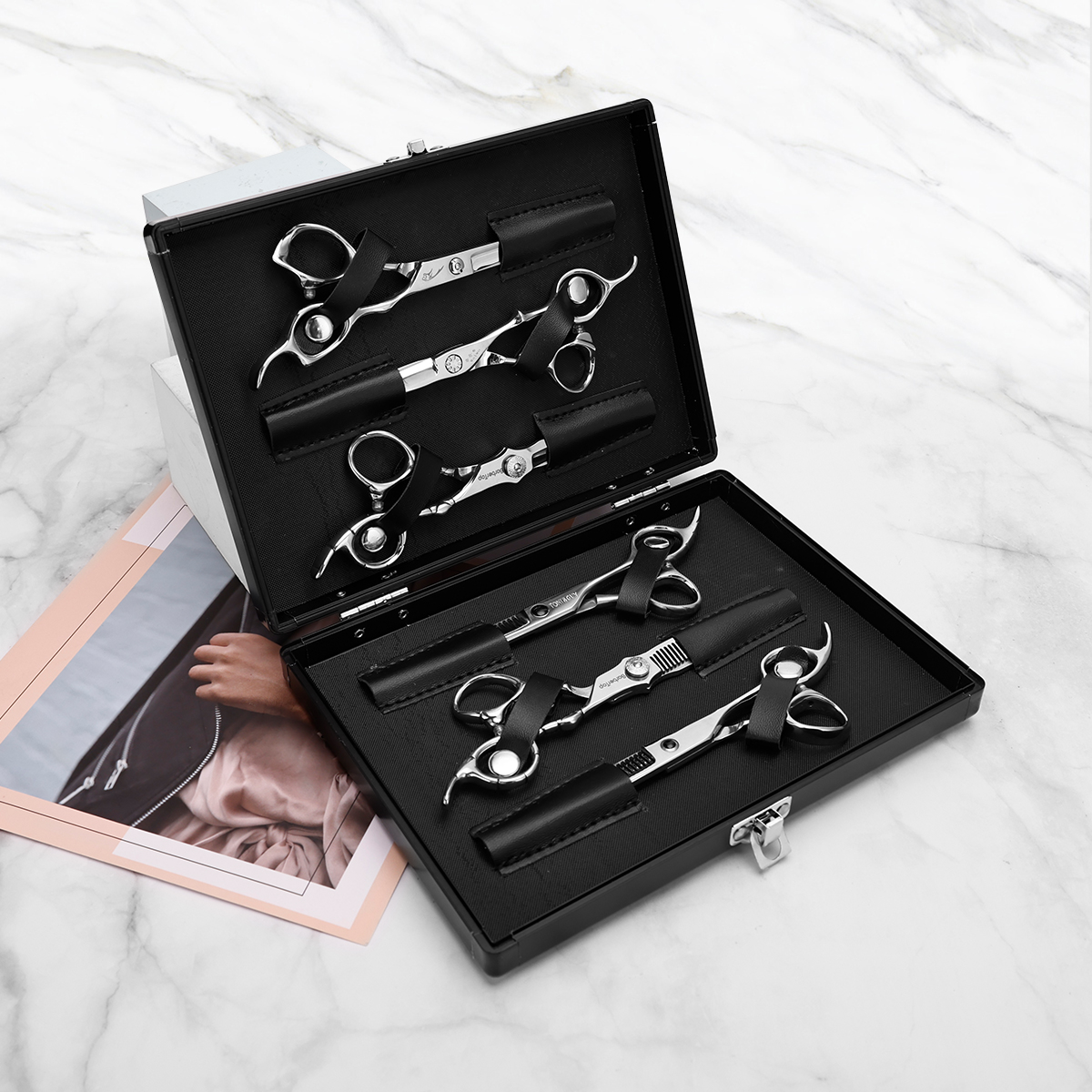 Spot #Hairstylist scissors box hair scissors tool box gold black ...