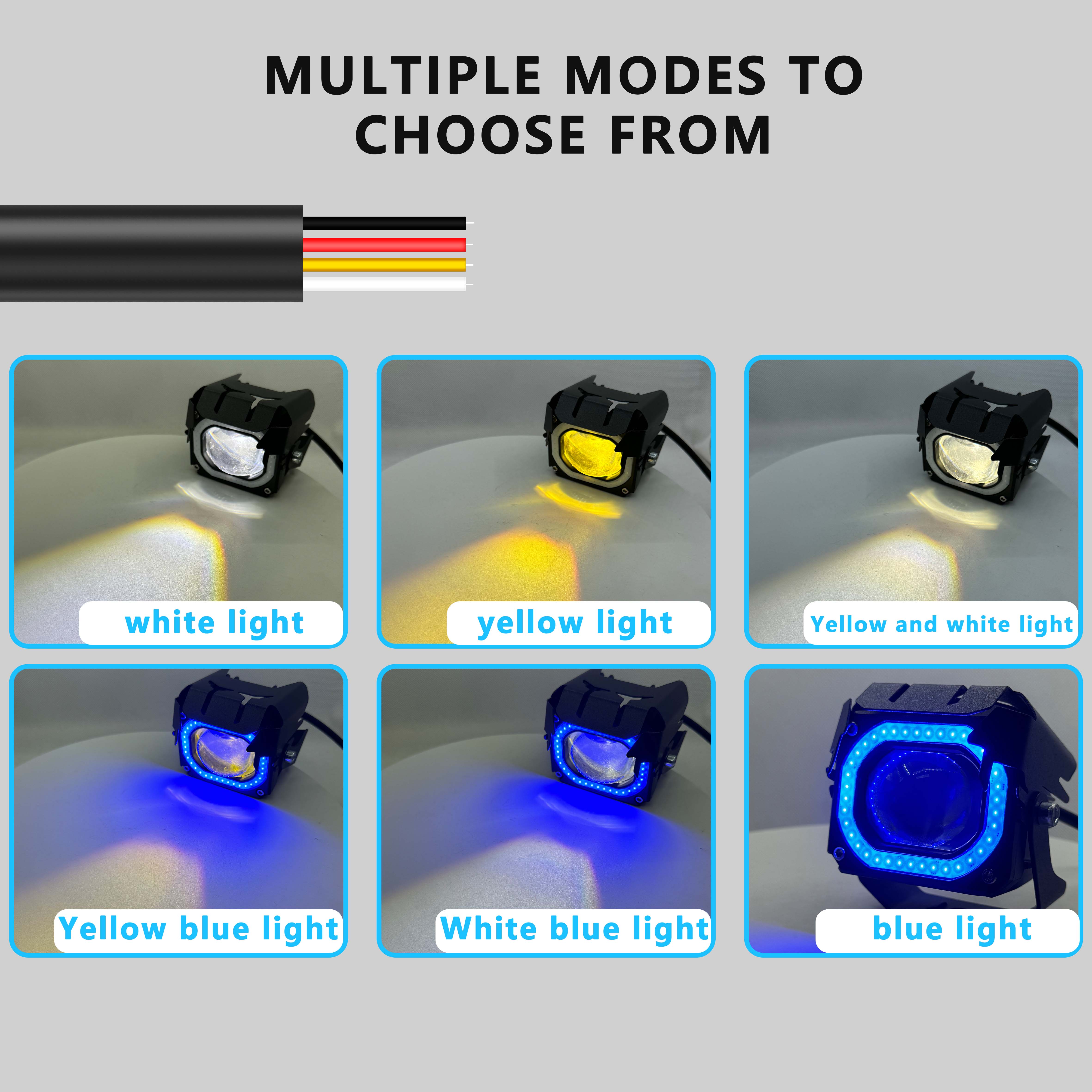 2PCS Mini Driving Light Upgraded V7 Pro 2nd Full Set high/low beam ...
