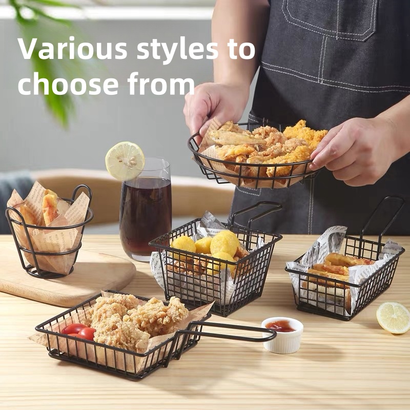 French Fries Holder Frying Net Mesh Fries Basket Kitchen Snack BBQ ...