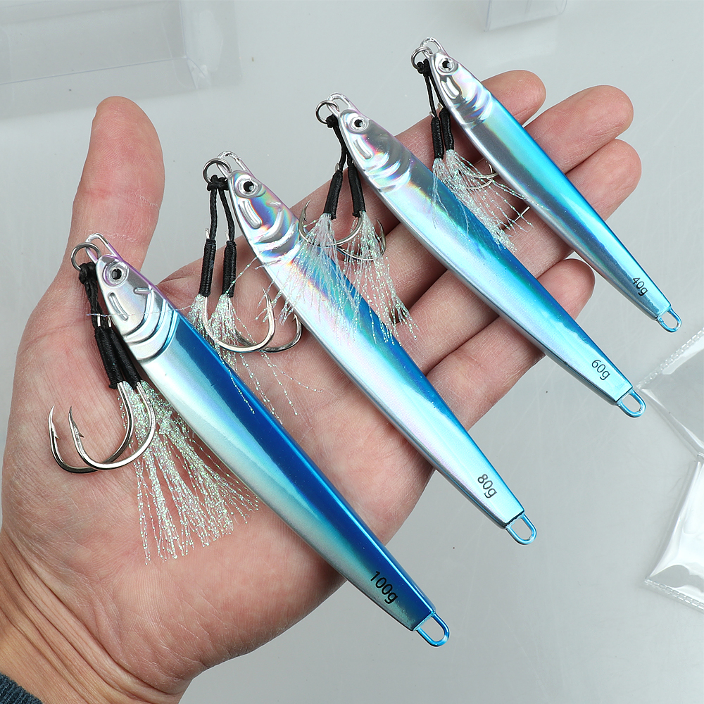 Fishing Jig Lure 40g/60g/80g/100g Deep Sea Fishing Lures Slow Jigging ...