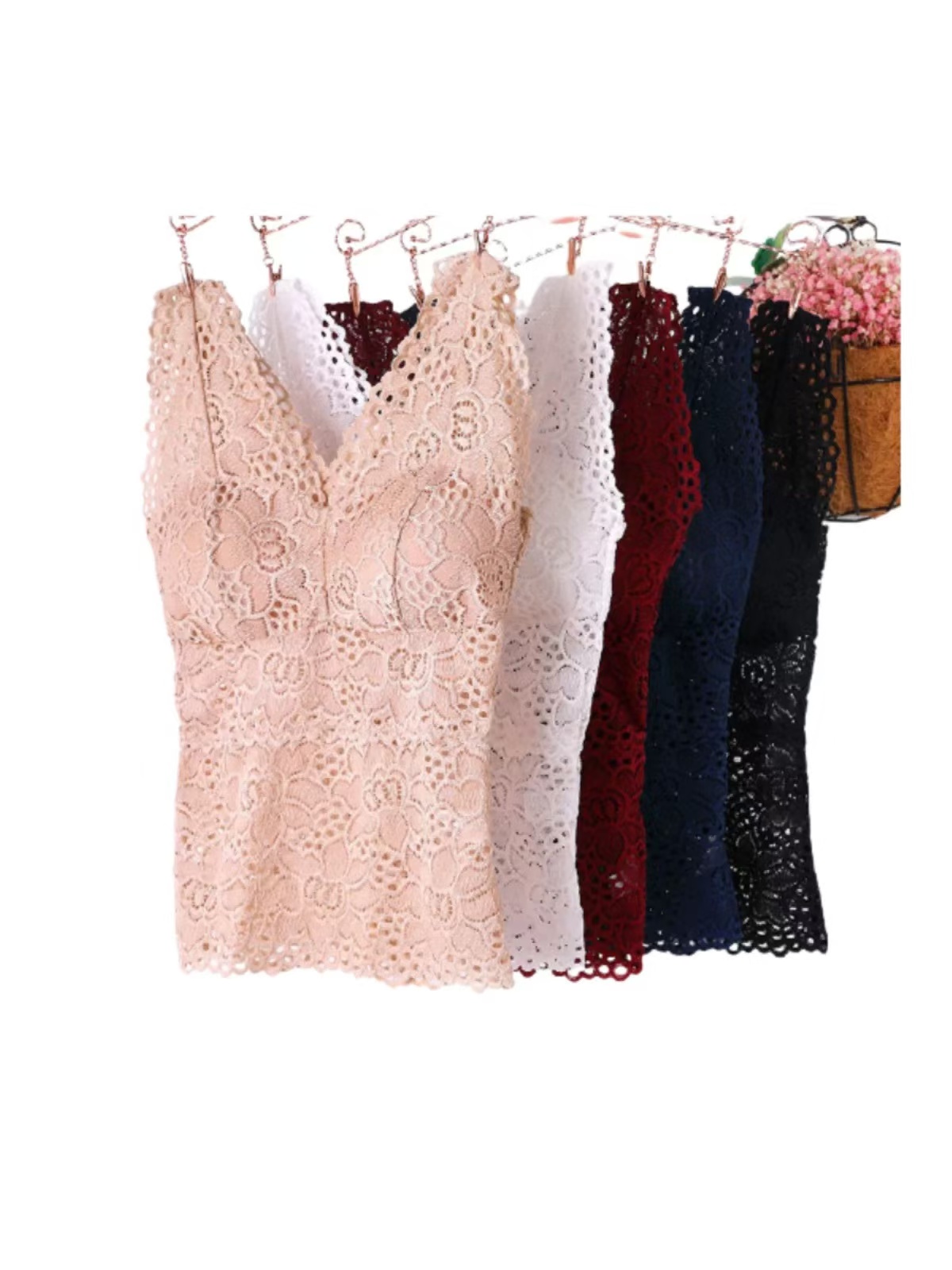 Plus Size 37KG-88KG Crop Top Lace Padded Top White Top Sando For Women ...