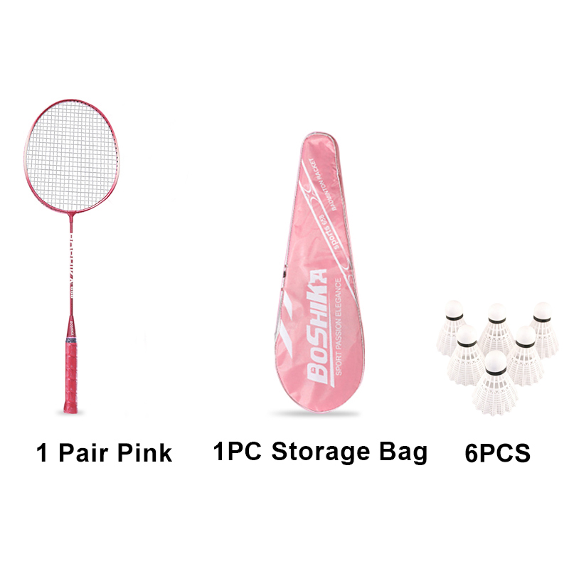 Badminton racket single and double racket ultra light and durable male ...
