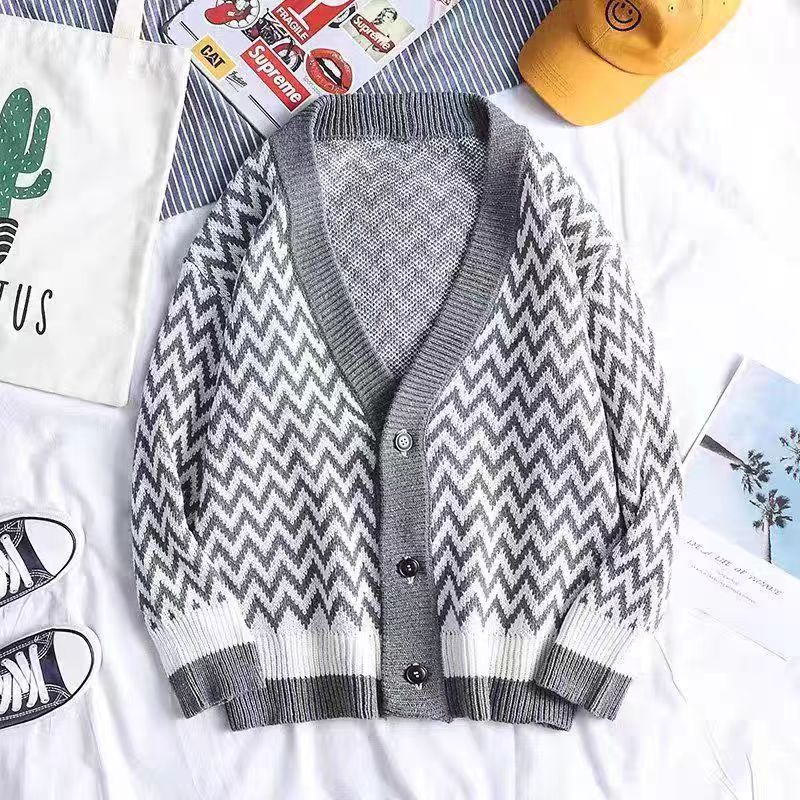 Japan Harajuku Cardigan Sweater Men's Loose Fashion Lazy WindAutumn ...