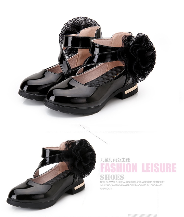 Kids shoes girls heels princess shoes red school shoes leather kids ...