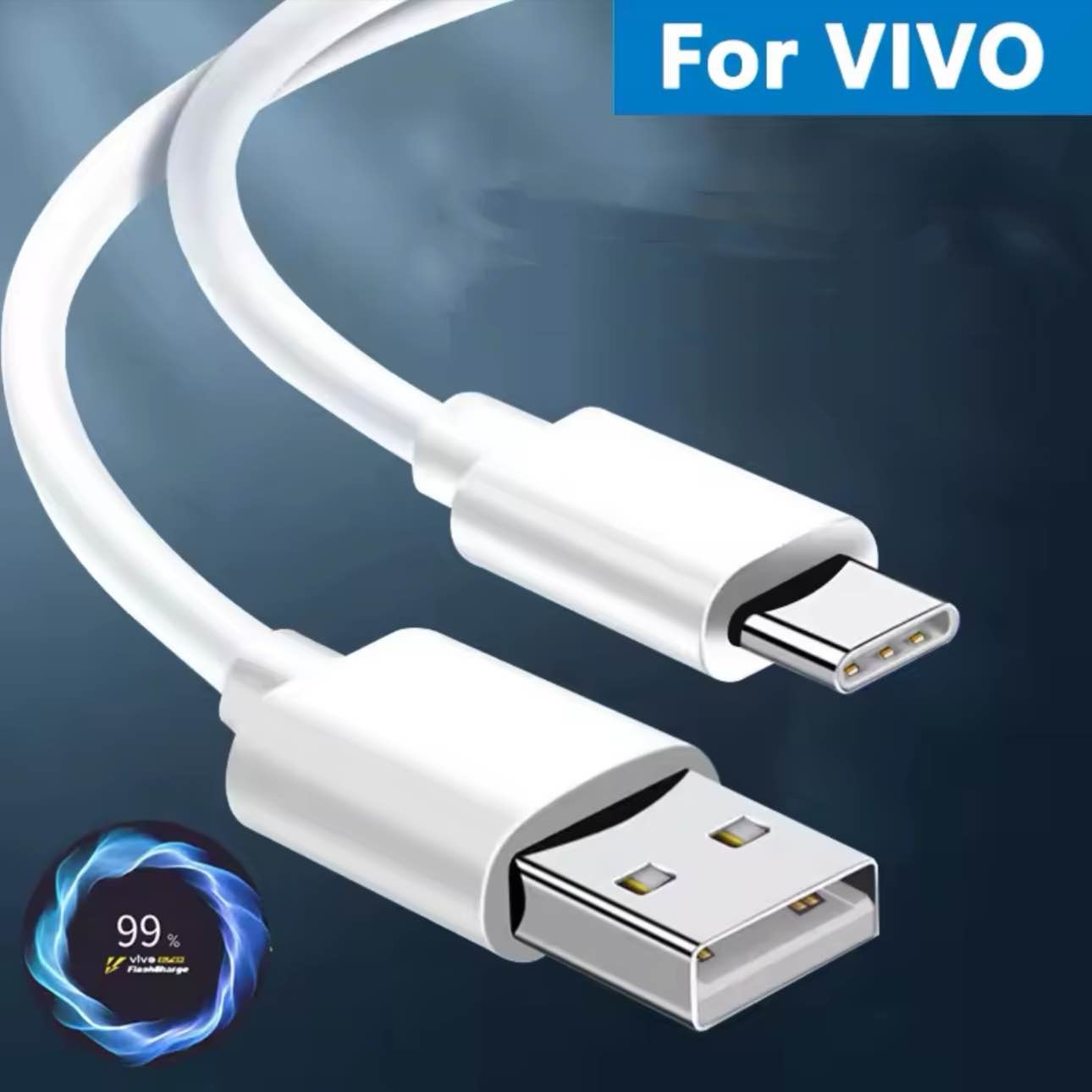The Vivo 44W charger C-type fast charging data cable is suitable for ...