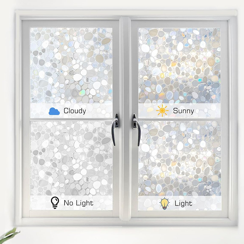 3D Decorative Window Film Sticker, Privacy Glass Window Paper, Static ...