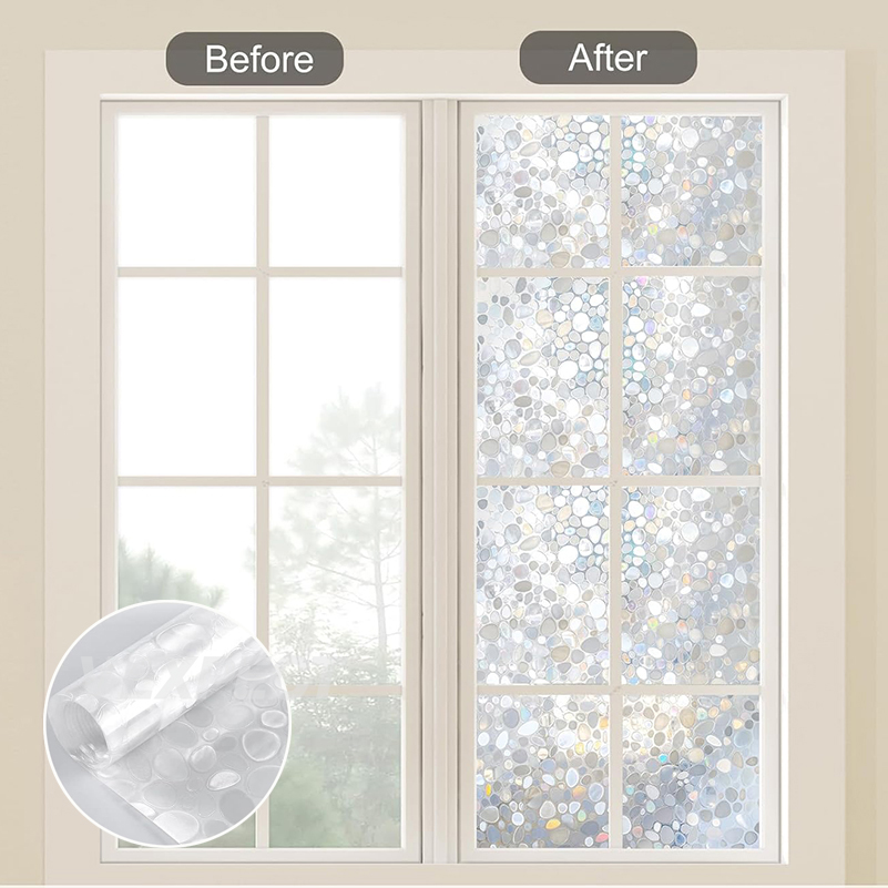 3D Decorative Window Film Sticker, Privacy Glass Window Paper, Static ...