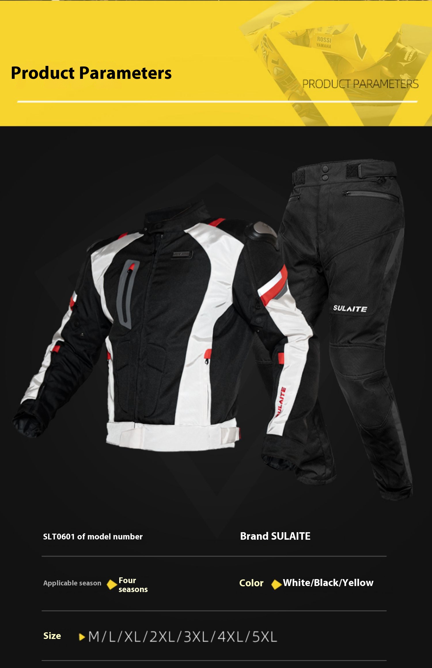 SULAITE- Motorcycle Riding Clothing Set Long Sleeved Shirts and Pants ...