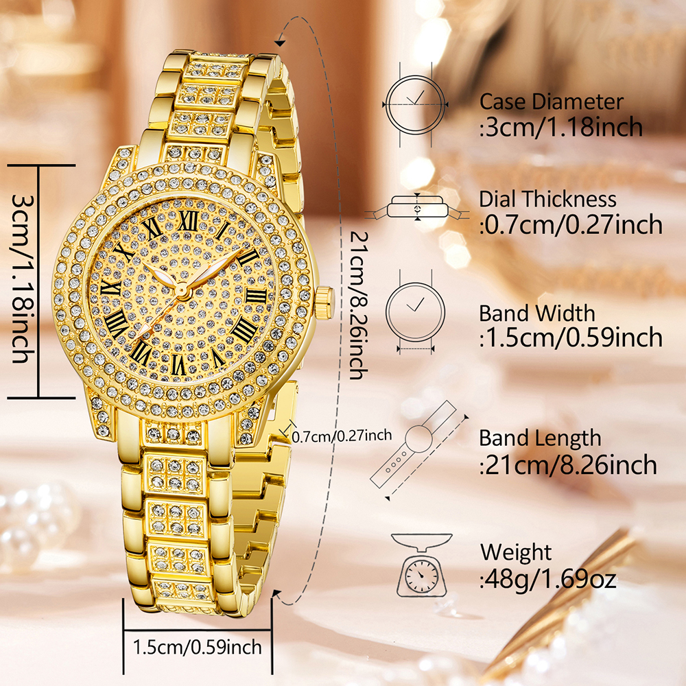 Elite Diamond-Cut Watch, Stainless Steel Crystal Biz Timepiece For ...