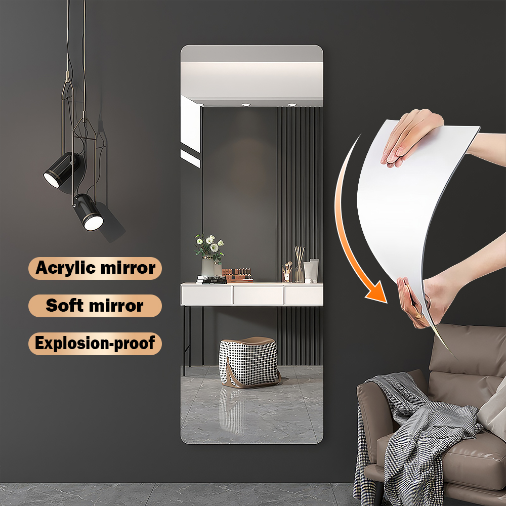 Acrylic Mirror Full Body Mirror Paste Wall Mirror Hang Mirror Light ...