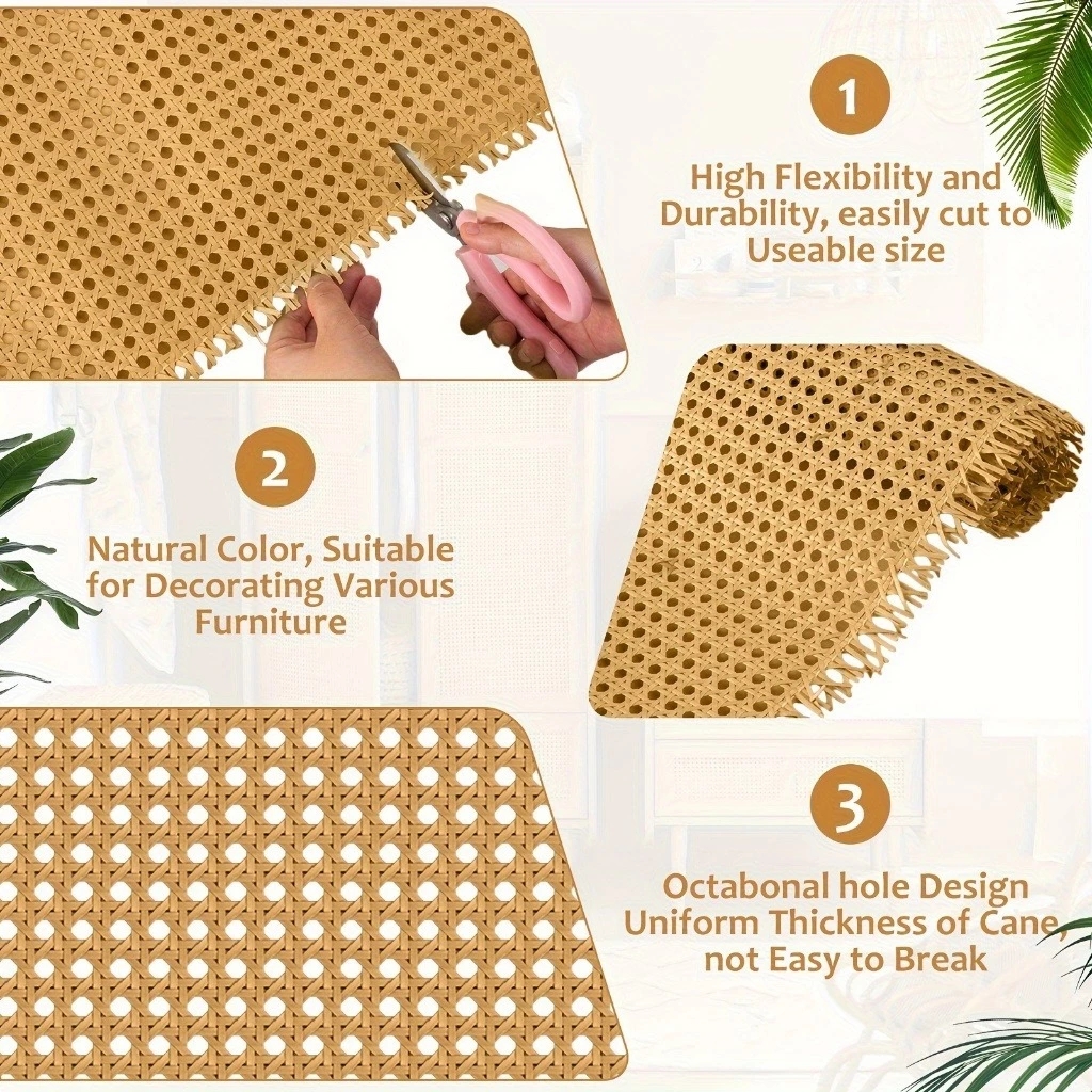 【Ready Stock】New Imitation Rattan-Net Cane Roll Sheet Webbing Caning ...