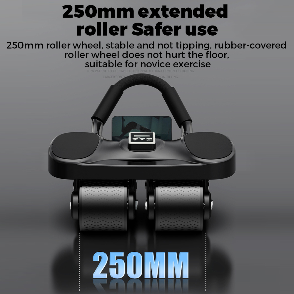 OneTwoFit Abdominal Wheel Ab Roller 4 Wheels Sit Up Automatic Rebound ...