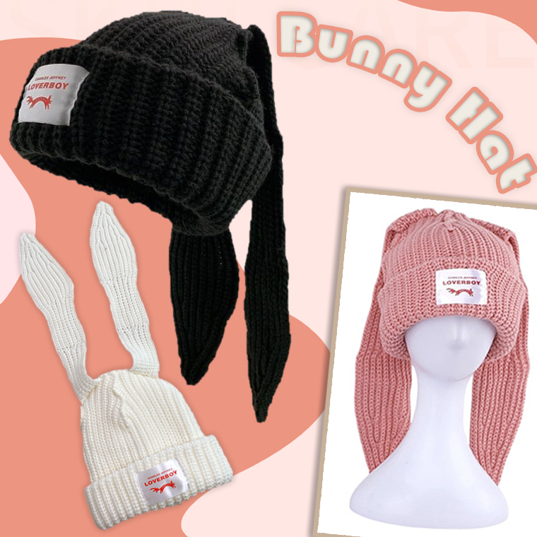 From PH Rabbit Long Ear Hat Beanie Loverboy Slouchy Hat Bunny Funny Hat ...