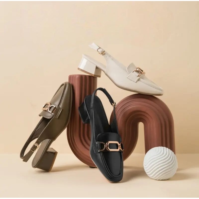 LENA Buckle Back Strap Mid Heel Pumps Elegant Sandals With Heels For ...