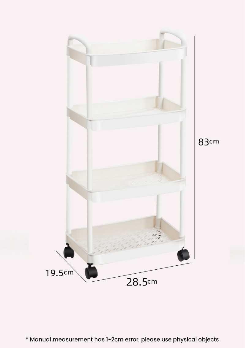 3/4/5 Tier Rolling Trolley Cart Organizer Multi-Purpose Storage Rack ...