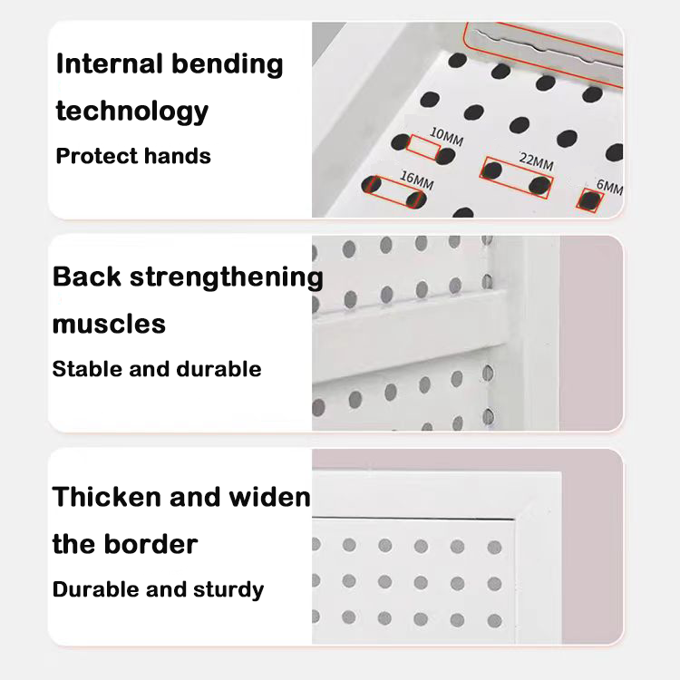 Metal Pegboard with Stand Movable Floor Standing Storage Rack Jewelry ...