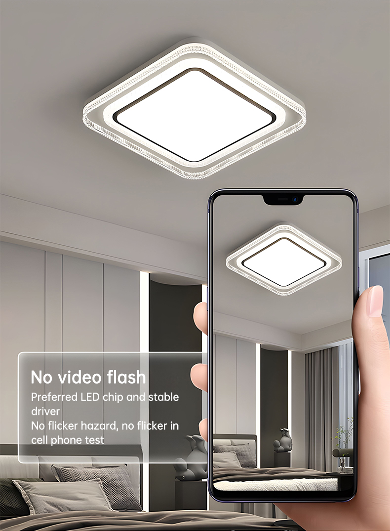 GOGEOUS tri color led ceiling light with remote chandelier ceiling ...