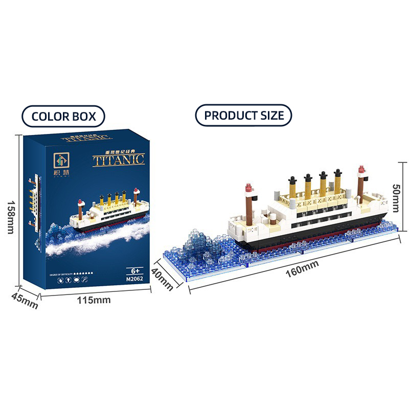 Building Blocks Titanic Toy Ship Puzzle Educational Bricks Toys For ...