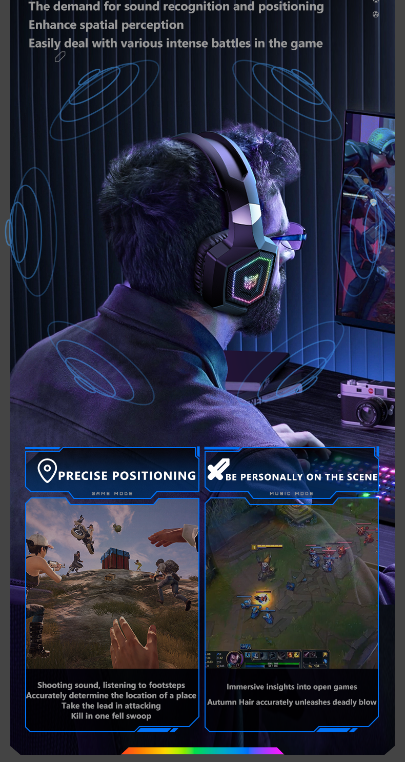 ONIKUMA GT806 Three Mode 2.4G Gaming Headset Wireless Gaming Headphones ...