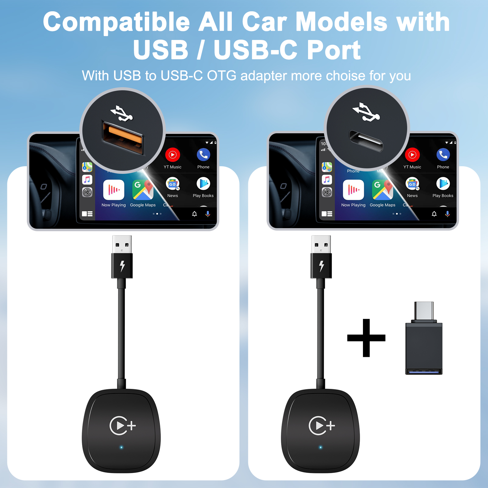 Apple Carplay+video Wired to Wireless CarPlay car bluetooth receiver ...