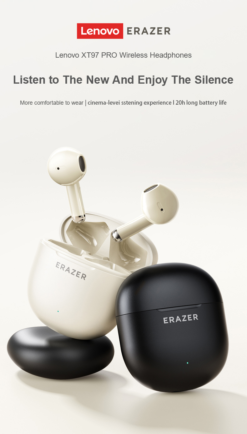 Lenovo Erazer XT97 Bluetooth Earbuds Wireless Noise Cancelling ...