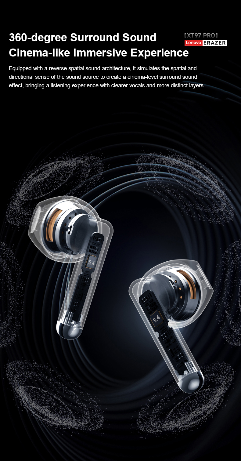 Lenovo Erazer XT97 Bluetooth Earphone Noise Canceling Earbud Wireless ...