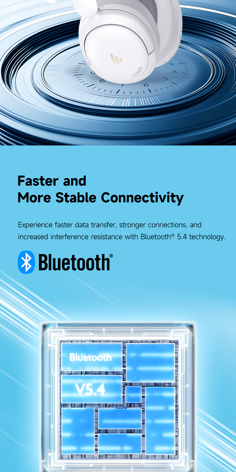 EDIFIER W60 Headphones Wireless Over-Ear Headset Hybrid ANC 45H ...