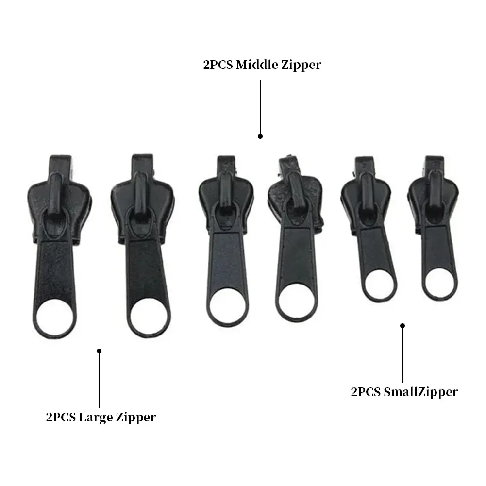 3 Sizes Universal Instant Fix Zipper Repair Kit Replacement Zip Slider ...