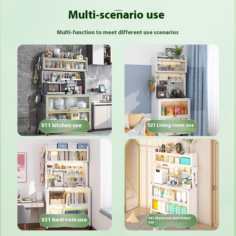 Kitchen Storage Cabinet Sideboard Cupboard Microwave Stand Cabon Steel ...