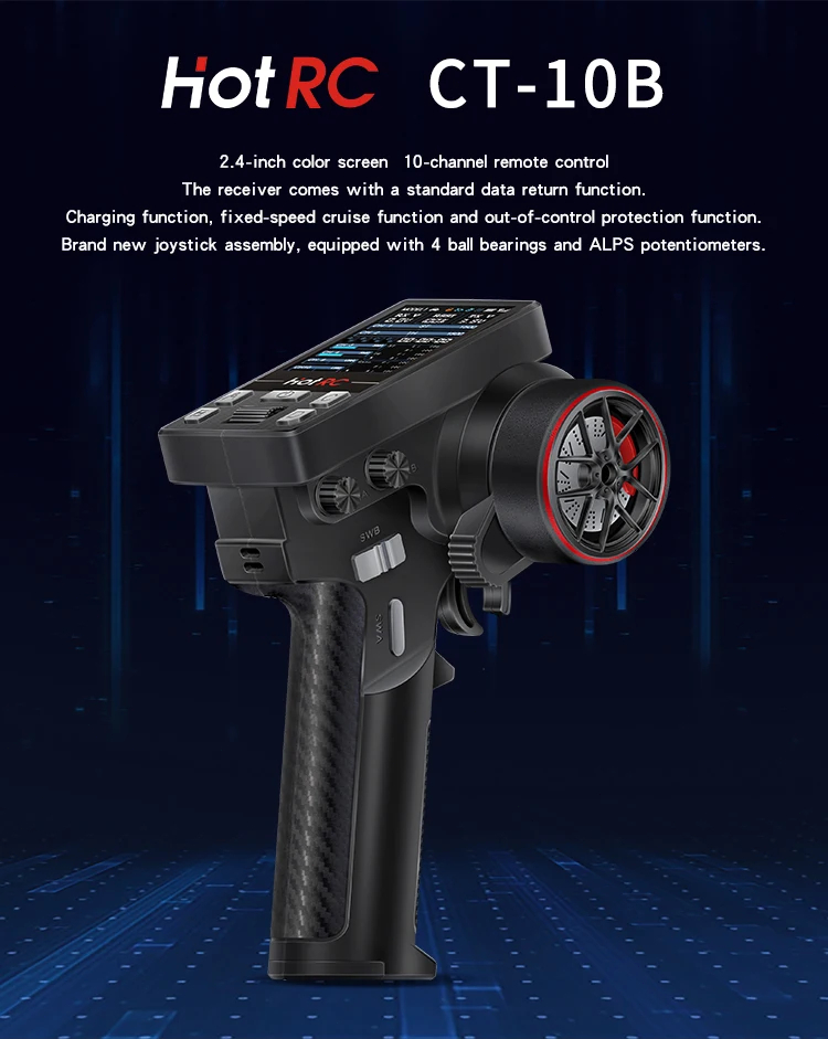 HOTRC CT-10B CT10B 10CH Transmitter Remote Controller 2.4Ghz Radio With ...