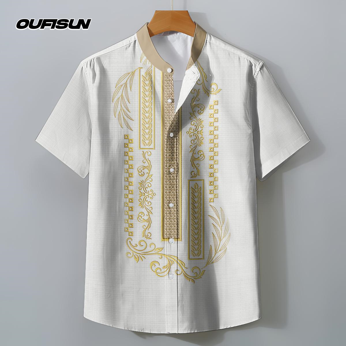 2025 Summer Outfit for Men Ethnic Tribal Barong Shirt Men's Summer ...