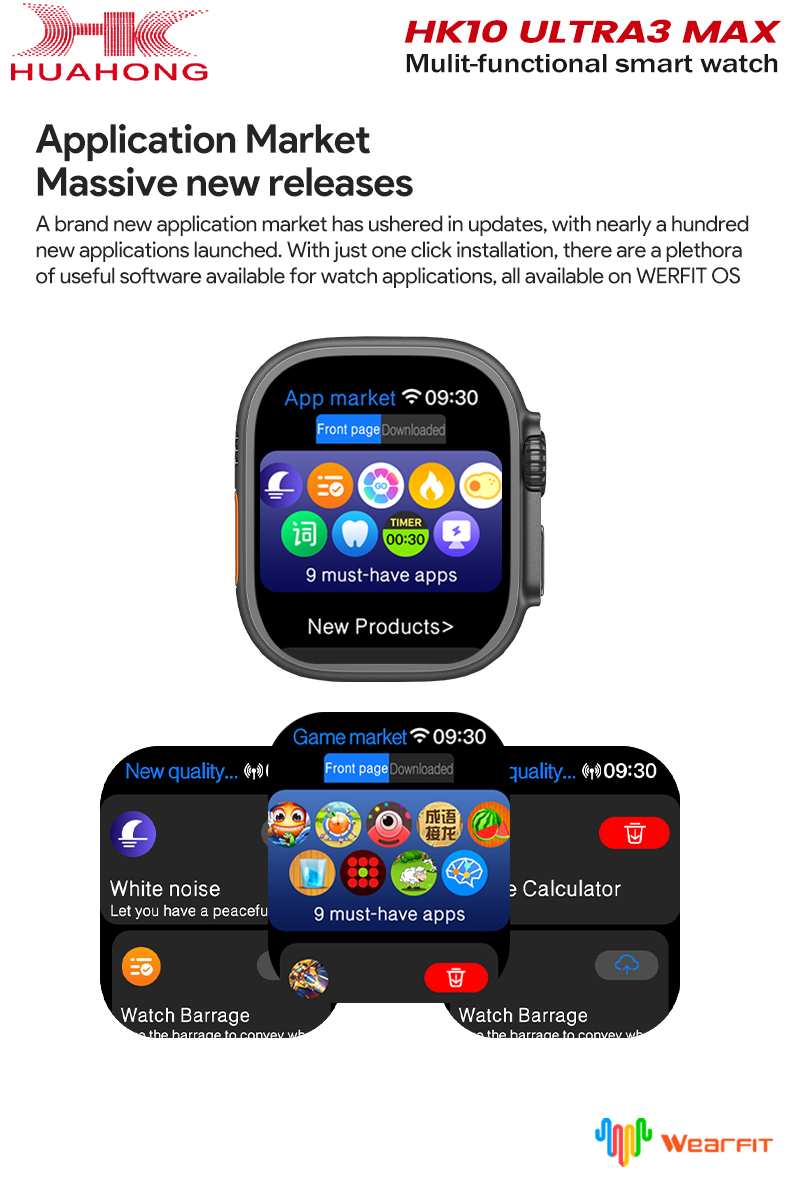 HK10 ULTRA 3 MAX GEN2 SmartWatch 4G ROM AI ROBOT 2.02 AMOLED Compass ...