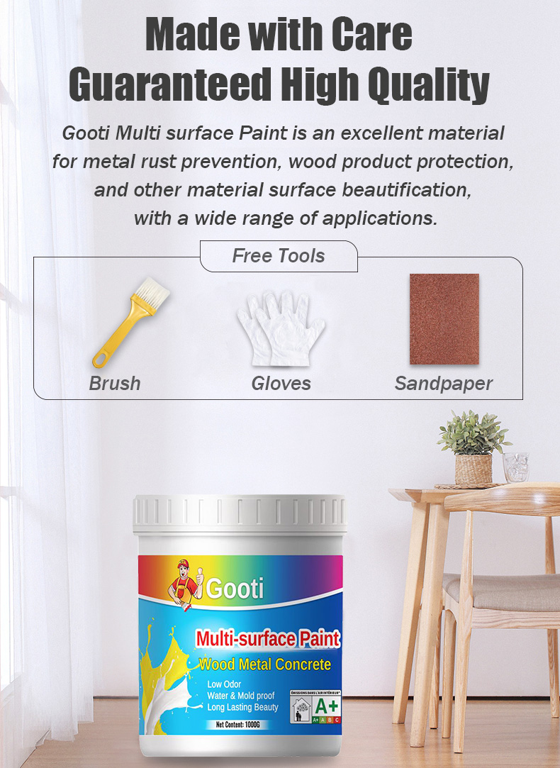 COD GOOTI Multi-surface Paint 1KG With Brush Wood Paint Anti Rust Paint ...