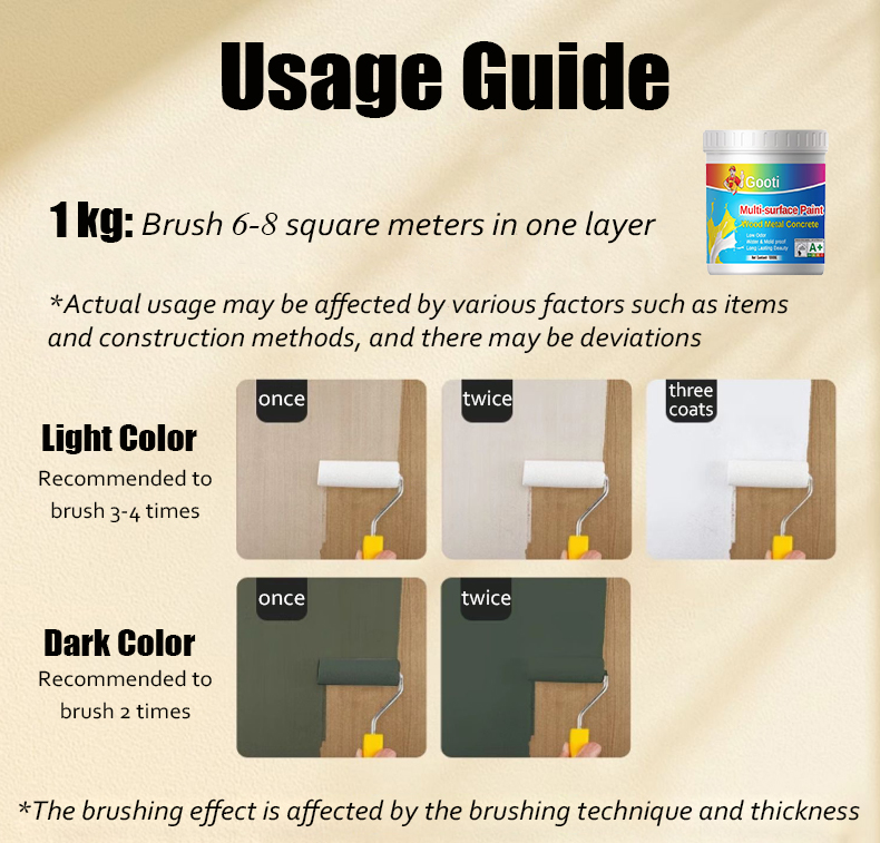COD GOOTI Multi-surface Paint 1KG With Brush Wood Paint Anti Rust Paint ...