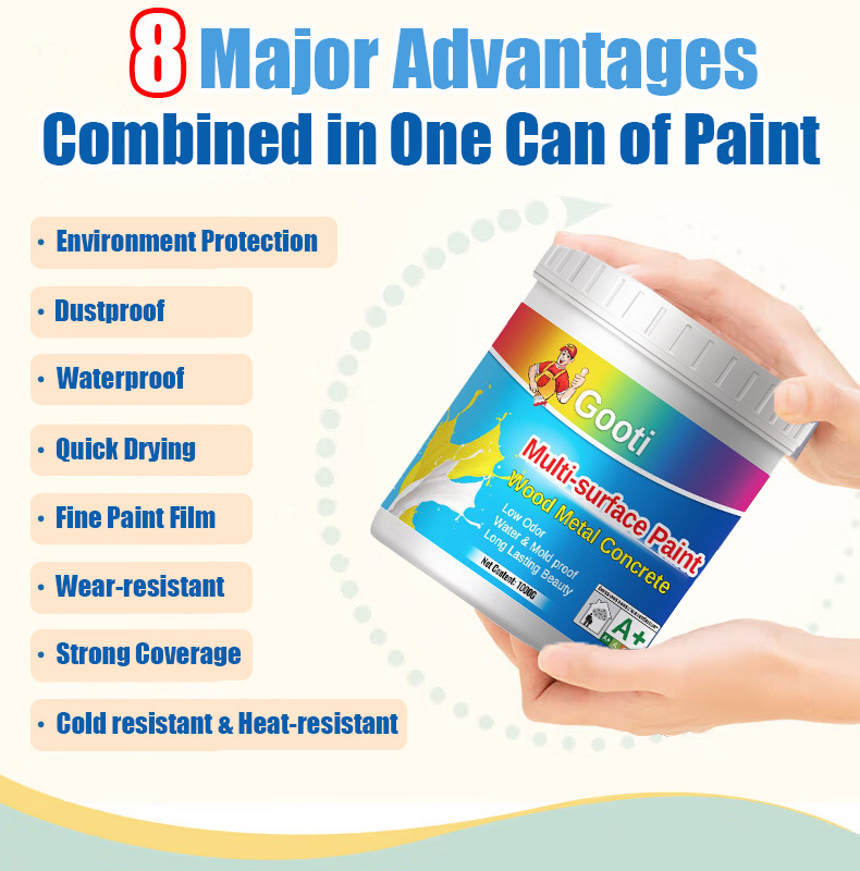【COD】GOOTI Multi-surface Paint 1000G With Brush Wood Paint Renovation ...