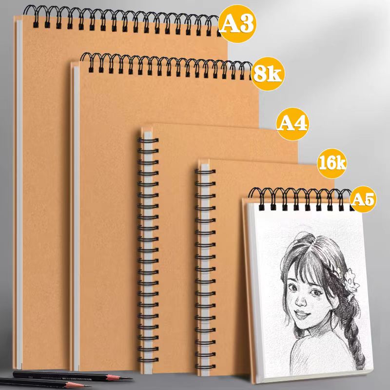 A3/A4/A5/A6 Sketchbook Thick Sketch Pad Kraft Blank For Drawing Book | Shopee Philippines