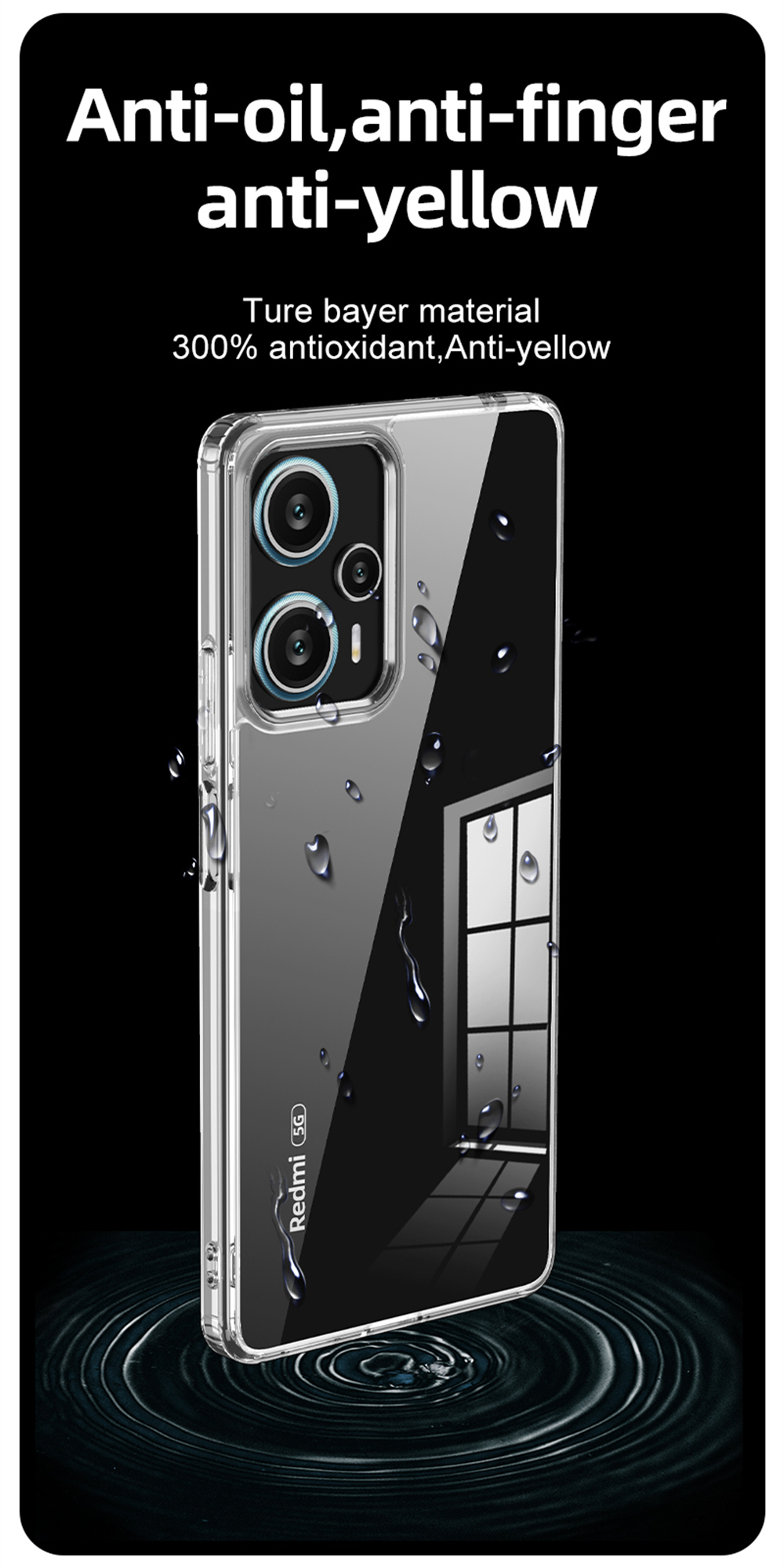 UFLAXE ICEY - For Xiaomi POCO F5 / POCO F5 Pro Case - CLEAR ANTI-YELLOW ...
