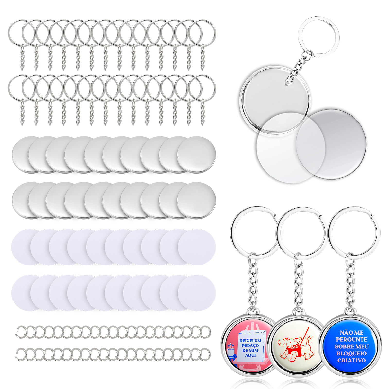 [Local delivery] 50pcs 25/32mm Colorful Keychain Pendants, Personalized ...