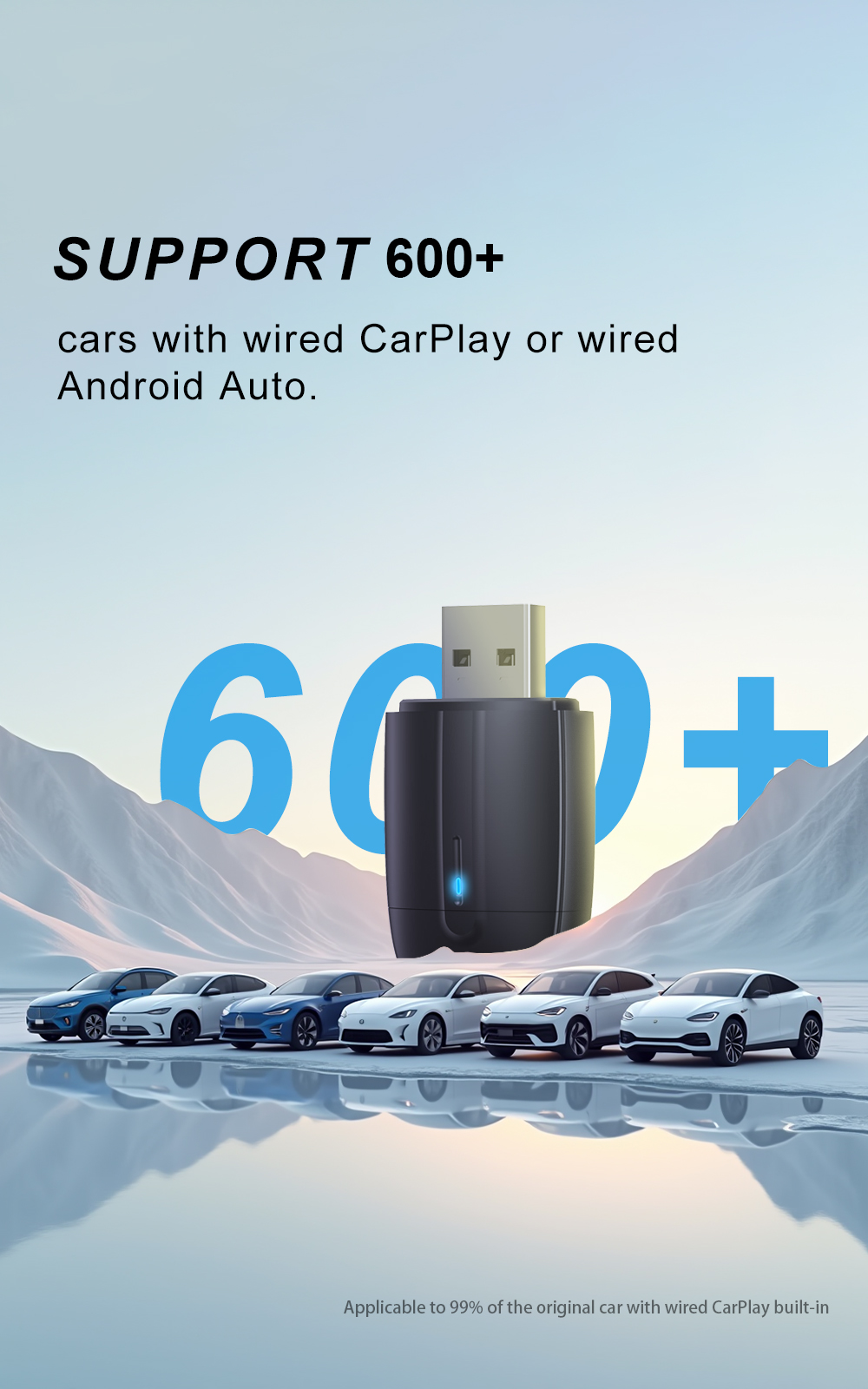 XUDA Wireless CarPlay 2 in 1 Android Auto Apple Carplay Adapter Mini AI ...