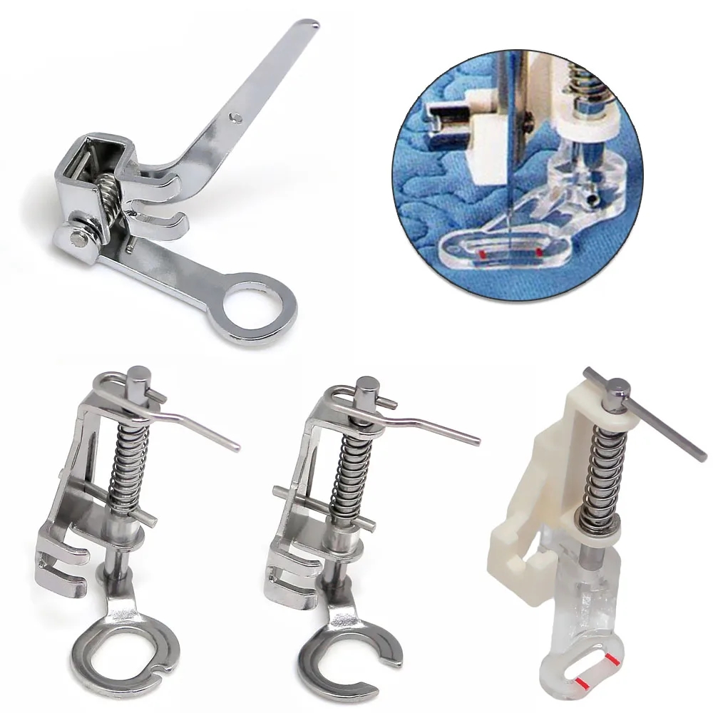 4PCS/Set Household Free Motion Quilting Embroidery Darning Presser Foot ...