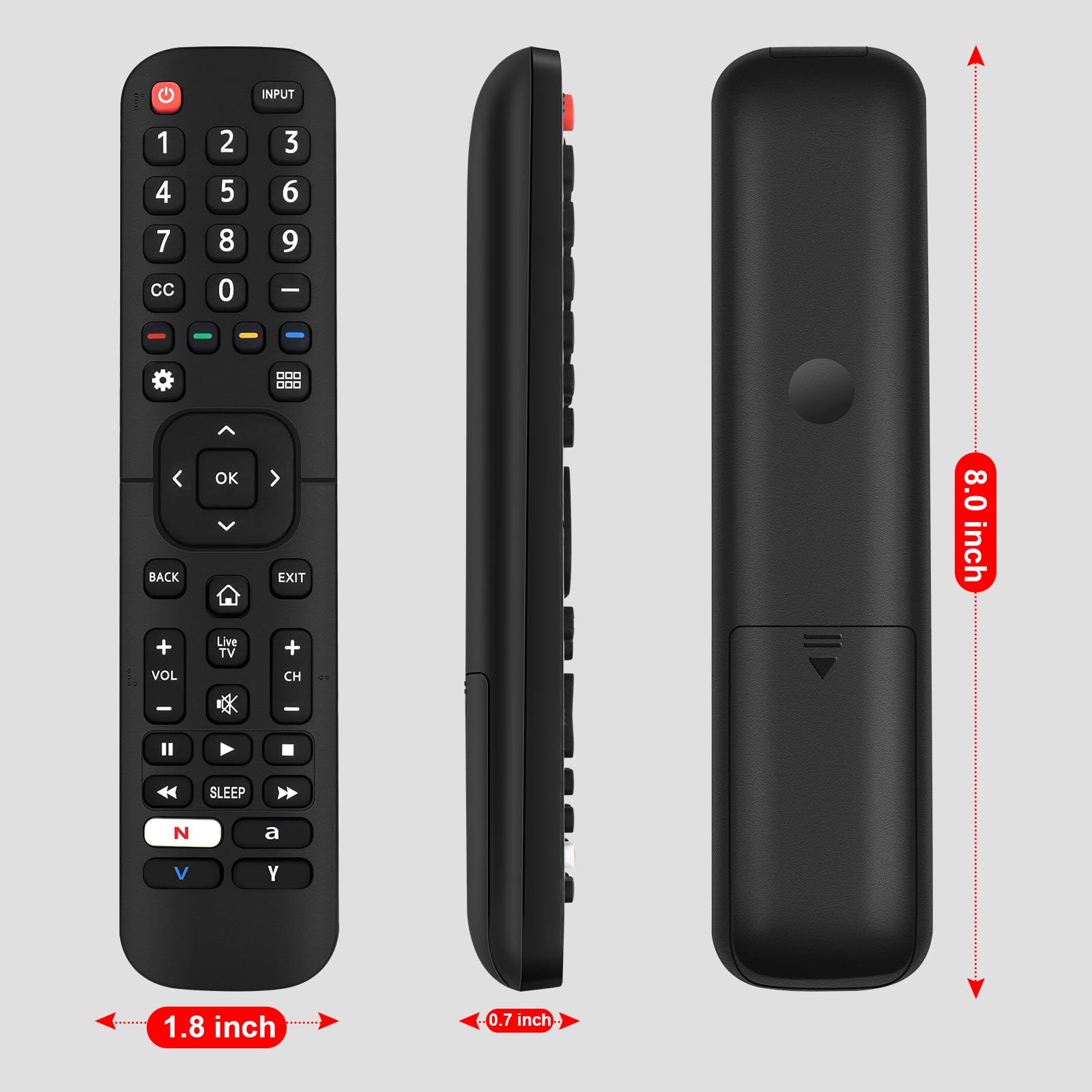 Replacement Remote Control for All Hisense 4K LED HD UHD Smart TVs ...