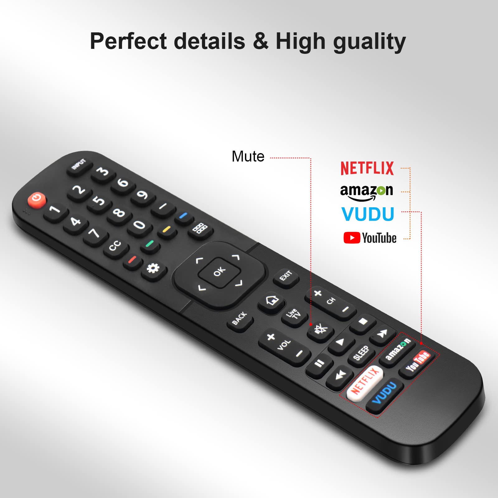 Replacement Remote Control for All Hisense 4K LED HD UHD Smart TVs ...