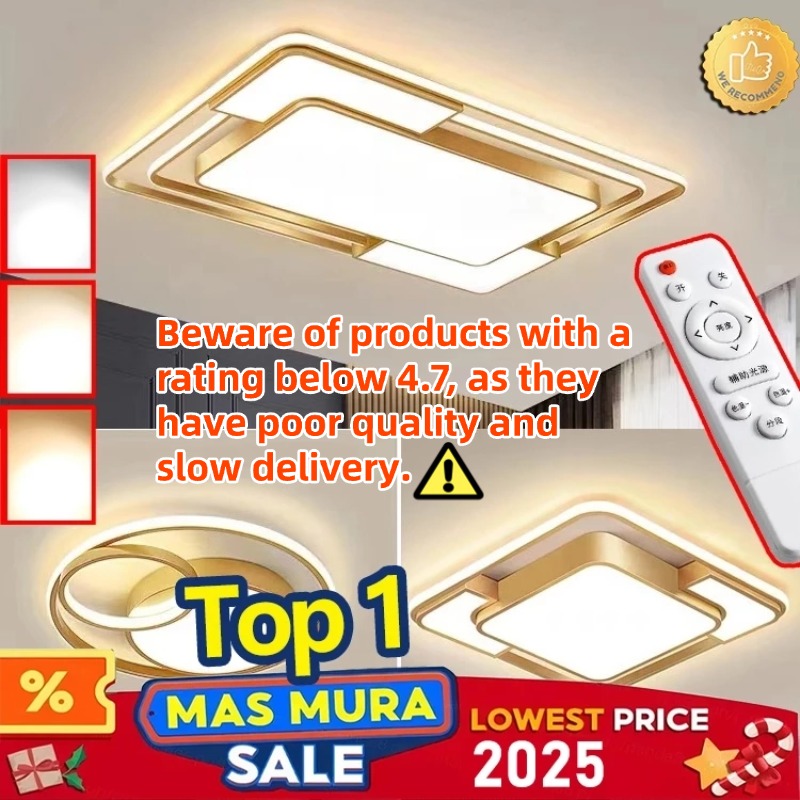 LED Ceiling Light Dimmable With Remote Square Ceiling Lamp Living ...