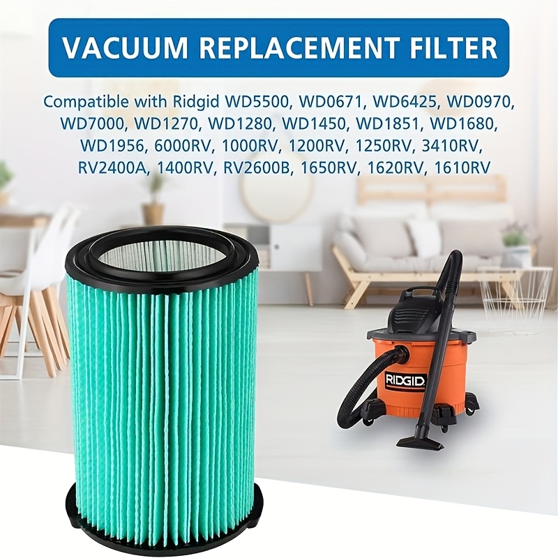 Filter for Ridgid VF6000 5-20 Gallon Wet Dry Vacuums Pleated Paper ...
