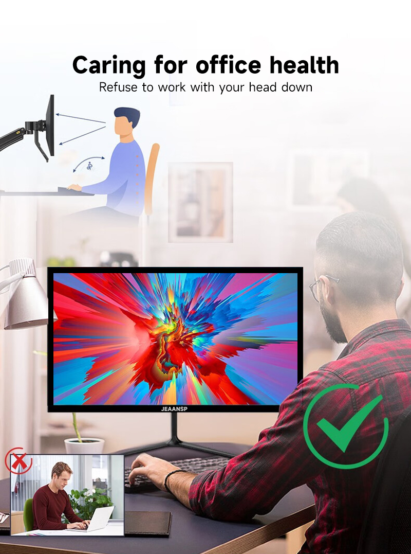 JEAANSP Borderless PC Monitor 22inch 24 25 inch 75Hz 1080 P Murch Flat ...