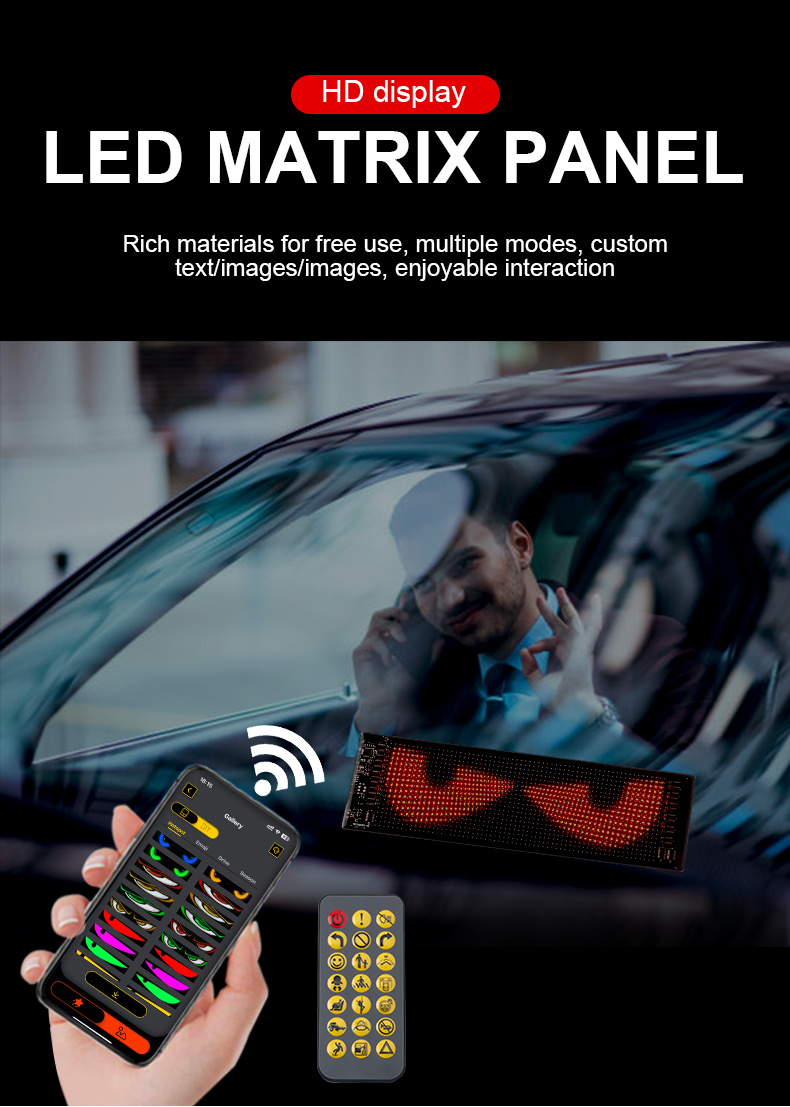 Car Truck Devil's Eye Animation Display Lights, LED matrix pixel panel ...